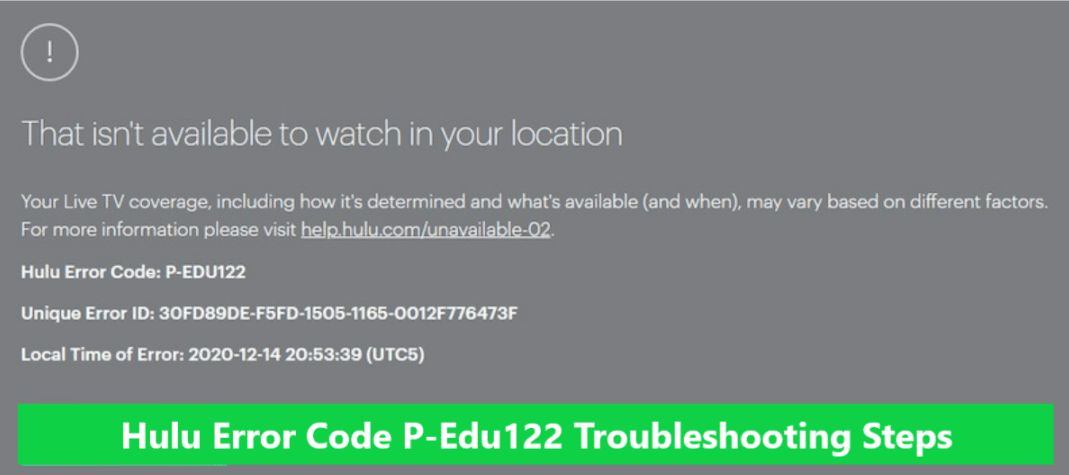 What Is Hulu Error Code P-Edu122, And How To Fix It?